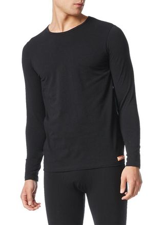 Bruno Banani Herren Longsleeve schwarz Baumwolle unifarben