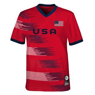 Fifa Offizielles Trikot der Jugendmannschaft der Frauenfussball-Weltmeisterschaft 2023, USA, Rot, 12-13 Jahre