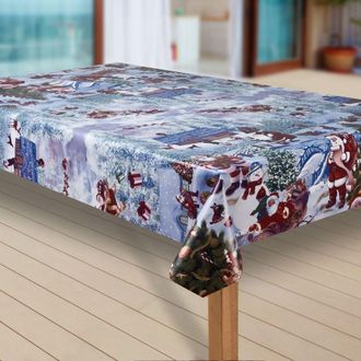 Laro Wachstuch-Tischdecke Abwaschbar Garten-Tischdecke Wachstischdecke PVC Plastik-Tischdecken Eckig Meterware Wasserabweisend Abwischbar, Muster:Weihnacht