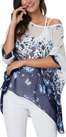 Minetom Damen Sommer Chiffon Bluse Strand Beil&auml;ufige T Shirt Lose Hemd Oversize Oberteile Tuniken Tops Strandponcho Bikini Cover Up Stil 29 Einheitsgr&ouml;&szlig;e