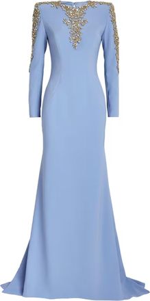 Jenny Packham Crepe Embellished Sabi Gown Size S
