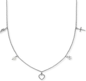 Engelsrufer Kette Glaube, Liebe und Hoffnung für Damen aus 925er Sterlingsilber - Zirkonia - Perle - Karabinerverschluss - Länge: 42+4+4cm