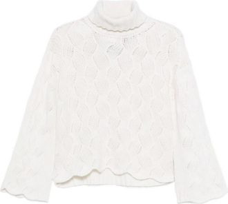 Twinset Pull Col Roul&eacute; - Blanc