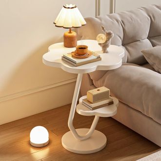 Generic Tv-Tablett, Couchtisch, Kleine Beistelltische F&uuml;Rs Wohnzimmer, Sofa-Beistelltisch, Dreistufige Ablage, Wolkenf&ouml;Rmiger Schreibtisch