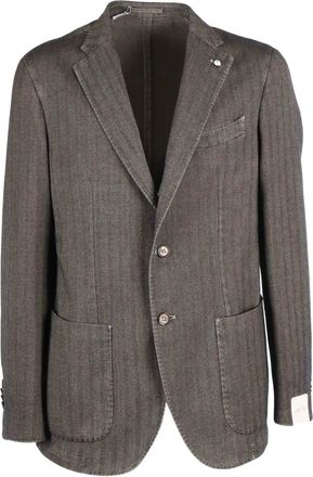 L.B.M. 1911 herringbone-pattern blazer - Braun