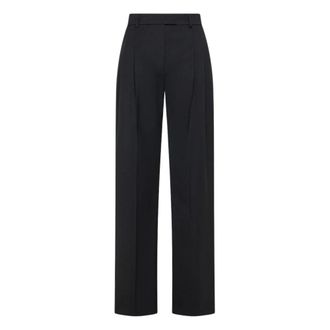 Seventy Femme, Pantalons, Noir, Taille: 44 FR Wide Double-Pleat Pantalons