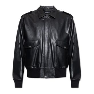 Dolce & Gabbana Lederjacke - - Jackets - Herren - Schwarzk - XL