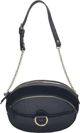 Kate Lee Sac en Cuir porté épaule Paloma Femme, CROV Noir, Taille Unique