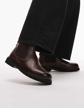 Tommy Hilfiger Niedrige Chelsea-Stiefel in Braun-Brown