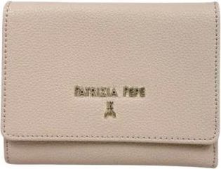 Patrizia Pepe Femme, Accessoires, Beige, Taille: ONE Size Lettering Portafoglio Medio Pelle Martellato