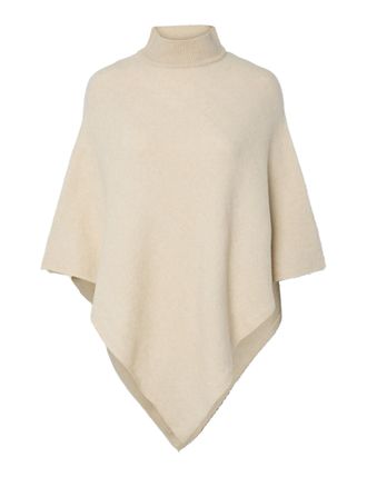 Pieces Pcfortuna High Neck Poncho Noos Bc, White Pepper,Einheitsgröße