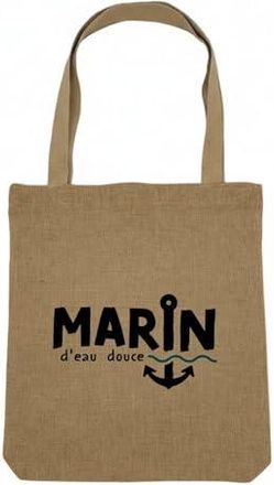 Fabulous Sac Shopping Tote Bag Aspect Lin - Marin dEau Douce Expression Humour France Bateau - Sac de Courses Toile Epaisse 360g Beige Naturel Cabas Port&eacute; Epau