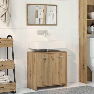 vidaXL Vidaxl - Armoire de salle de bain avec miroir ch&ecirc;ne artisanal