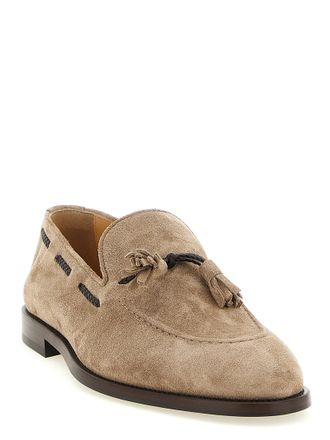 Brunello Cucinelli Mens Brown Calfskin Slip-On Loafers
