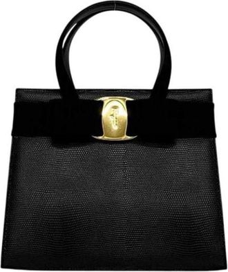 Ferragamo Sac &agrave; main en cuir gaufr&eacute; Pre-owned - Femme - Pre-owned - Noir - Taille: ONE Size