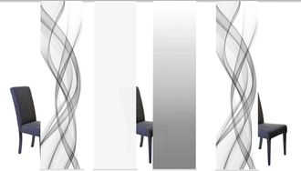 Home Fashion Schiebegardine FERROL Grau/Multicolor, 245x60cm, Zubehör, Blickdicht, Farbe:grau, Größe:245 x 60 cm, Anzahl:4er Set (2X, 1x, 1x)