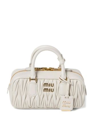 Miu Miu Arcadie matelass&eacute; nappa leather bag - Blanc