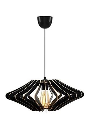 Opviq Elegant Black Angel Chandelier (2 Pieces), Adjustable Cable, 55 cm Height, 47 cm Diameter, E27 Socket, Modern Scandinavian Design for Stylish Interior