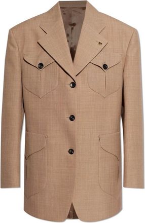 Versace Femme, Vestes, Beige, Taille: 36 FR Blazer en laine