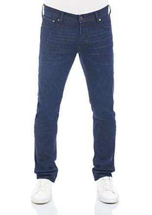 Jack & Jones JJIGLENN Jean pour homme Coupe slim Stretch Denim Pantalon bleu noir w27 w28 w29 w30 w31 w32 w33 w34 w36 w38, Bleu denim 110 (12225766), 30W x 34L