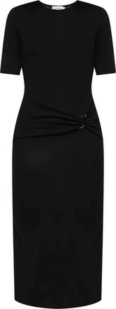 Calvin Klein Femme, Robes, Noir, Taille: 38 FR Robe Midi M&eacute;tal en Jersey