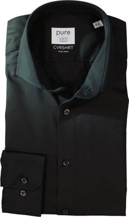 Pure Herren Hemd schwarz Baumwoll-Stretch