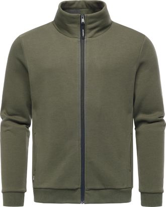 Ragwear Herren Sweatjacke Leichter Pullover Hoodie mit hohem Kragen Jettrys Dark Olive Gr. M