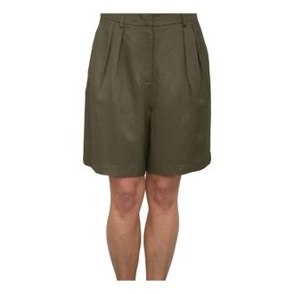 Nenette Femme, Shorts, Vert, Taille: 34 FR Shorts Tessuto Viscosa/Lino Effetto Fiammato