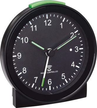 TFA Dostmann Analoger Funk-Wecker, Kunststoff, schwarz, (L) 81 x (B) 31 x (H) 84mm, 60.1517.01