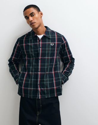 Fred Perry surchemise &eacute;cossaise bleu marine