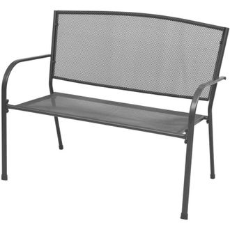 vidaXL Vidaxl - Banc de jardin 108 cm acier et maille anthracite