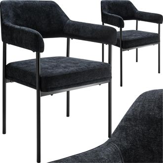 TecTake 2X Stuhl, Küchenstühle modern, 2er Set Stühle mit Armlehne für Esszimmer, Living Room Chairs, Esszimmer und Küche, als Schminkstuhl, Office Chair - We