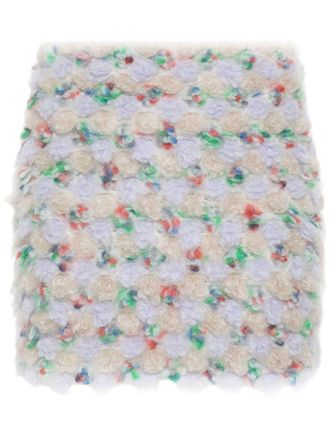 Blumarine minijupe en tweed - Tons neutres