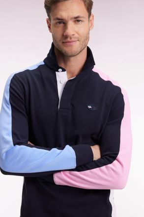 Eden Park Maillot &Agrave; Manches Longues En Jersey Coton &Eacute;pais Manches Contrast&eacute;es Coupe Droite