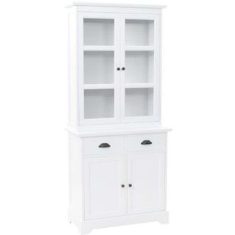 vidaXL Vidaxl - Vitrinenschrank mit 4 Türen mdf und Kiefernholz 80x40x180 cm