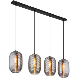 Globo Lighting Globo Lighting - Pendelleuchte H&auml;ngelampe Deckenleuchte Esszimmerlampe Glas Rauchfarbe Metall