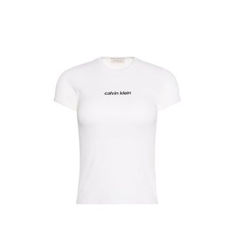 Calvin Klein T-shirt cintr&eacute;e &agrave; logo en coton m&eacute;lang&eacute;