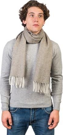 DALLE PIANE CASHMERE Écharpe en laine et cachemire à chevrons, Made in Italy - Homme, Couleur: Taupe, Taille unique