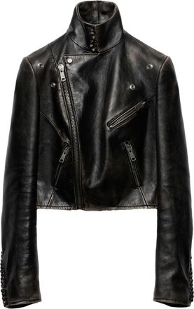 Prada Bikerjacke aus Leder - Schwarz