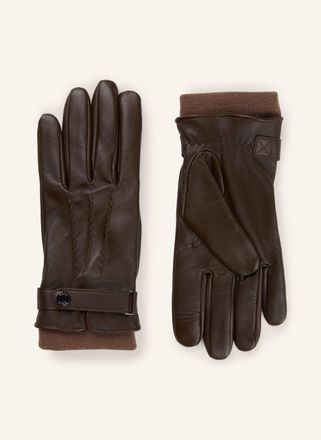 HUGO BOSS Lederhandschuhe Hyden braun
