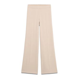 Oltre Palazzo-Hose aus flie&szlig;endem Stoff - - Trousers - Damen - Beige - S