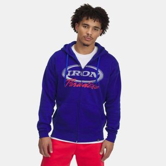 Under Armour Project Rock Icon Fleece Oberteil mit durchgehendem Zip für Herren Team Royal / Weiß XXL