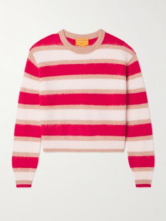 Guest In Residence Pull En Cachemire Brossé À Rayures - Rouge