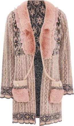 Faina Strickjacke Damen rosa/schwarz