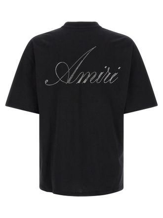 Amiri Crystal-Embellished Logo T-shirt - Black