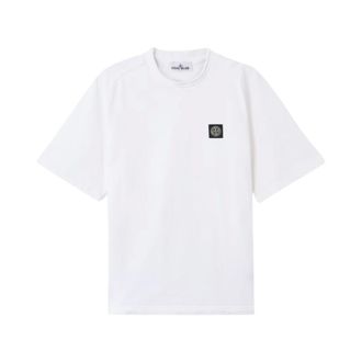 Stone Island Homme, Tops, Blanc, Taille: M T-Chemises