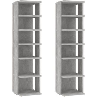 vidaXL Armoires &agrave; chaussures 2 pcs Gris b&eacute;ton 27,5x27x102 cm
