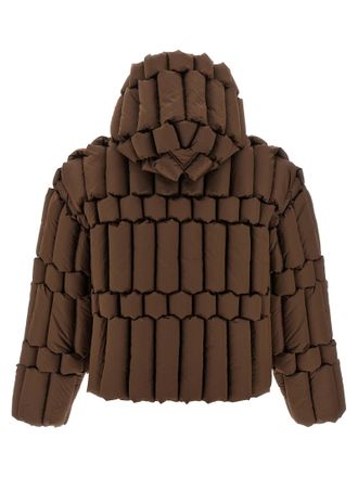 RAXXY 3D-Quilted Nylon Down Jacket - Brown