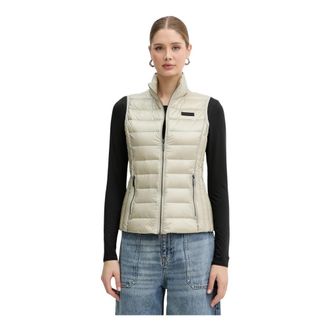 A|X Armani Exchange Gilet mit Logo-Patch und Rei&szlig;verschluss - - Jackets - Damen - Beige - XS