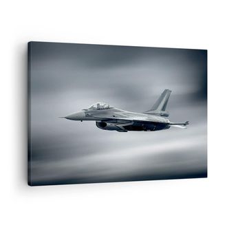 Arttor Bilder auf Leinwand Flugzeug Himmel Flug Leinwandbild mit Rahmen 70x50cm Wandbilder Dekoration Wohnzimmer Schlafzimmer K&uuml;che Deko Klein Wanddeko Bild 
